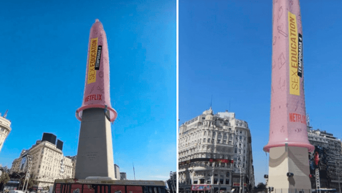 Colocan Condón Gigante En El Obelisco De Buenos Aires Para Promocionar