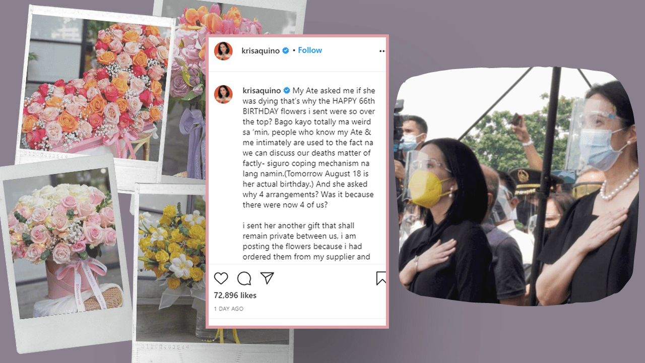 Kris Aquino Sends Four Floral Bouquets To Oldest Sister Ballsy On Her