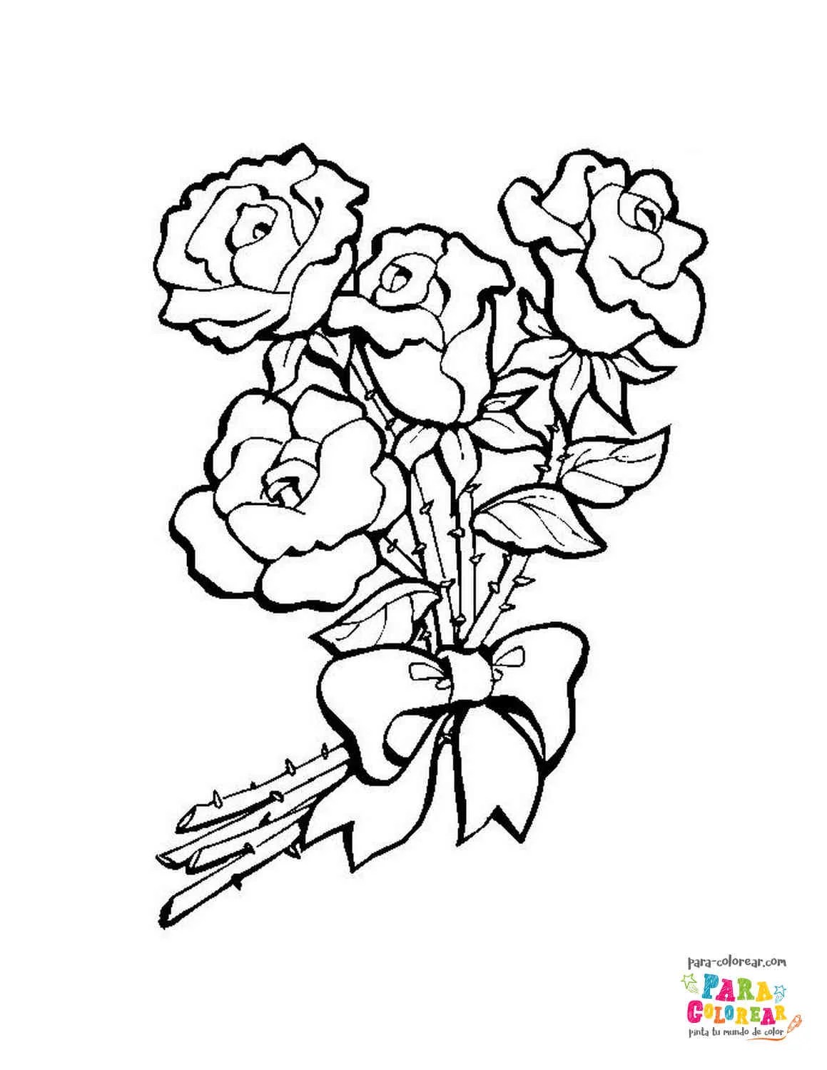 Dibujo De Ramo De Rosas Imágenes Para Pintar Dibujos De Colorear