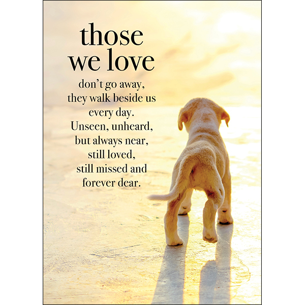 Those We Love Pet Loss Sympathy Card Dog Loss Pets Remembered