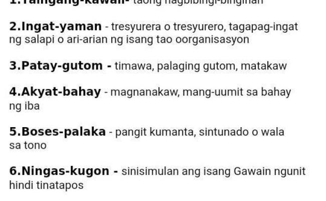 Mga Halimbawa Ng Tambalang Salita At Ang Kahulugan Ni