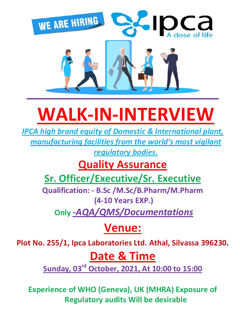 Ipca Laboratories Ltd Walk In Interviews For Quality Assurance On 3rd