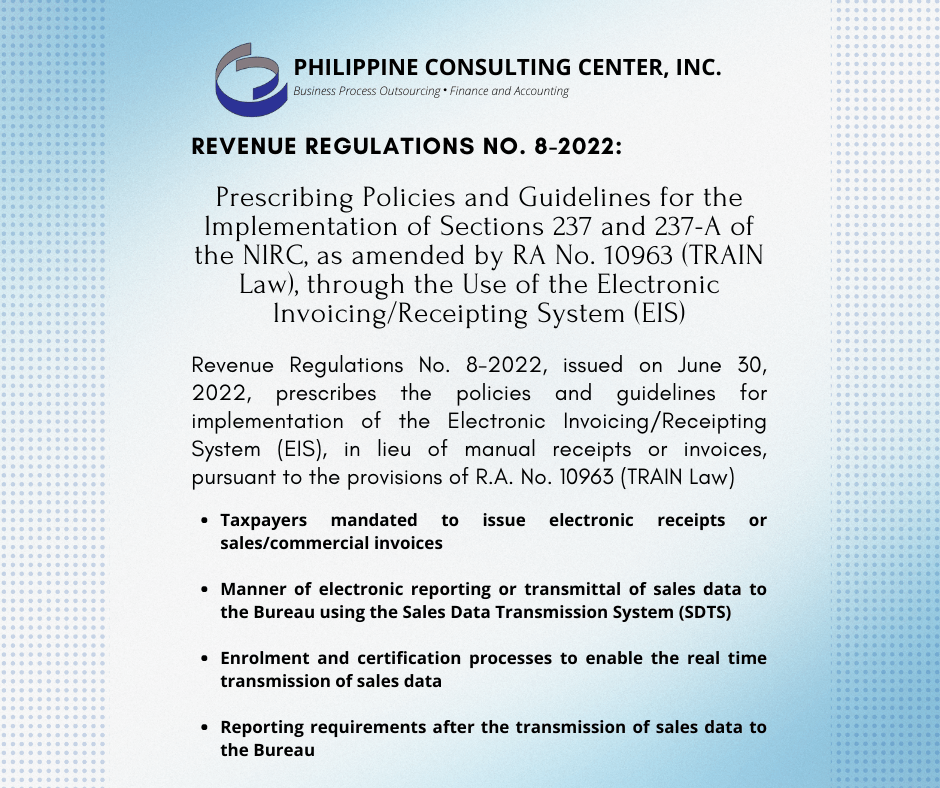 Rr 8 2022 Prescribes The Requirements On The Issuance Of Electronic