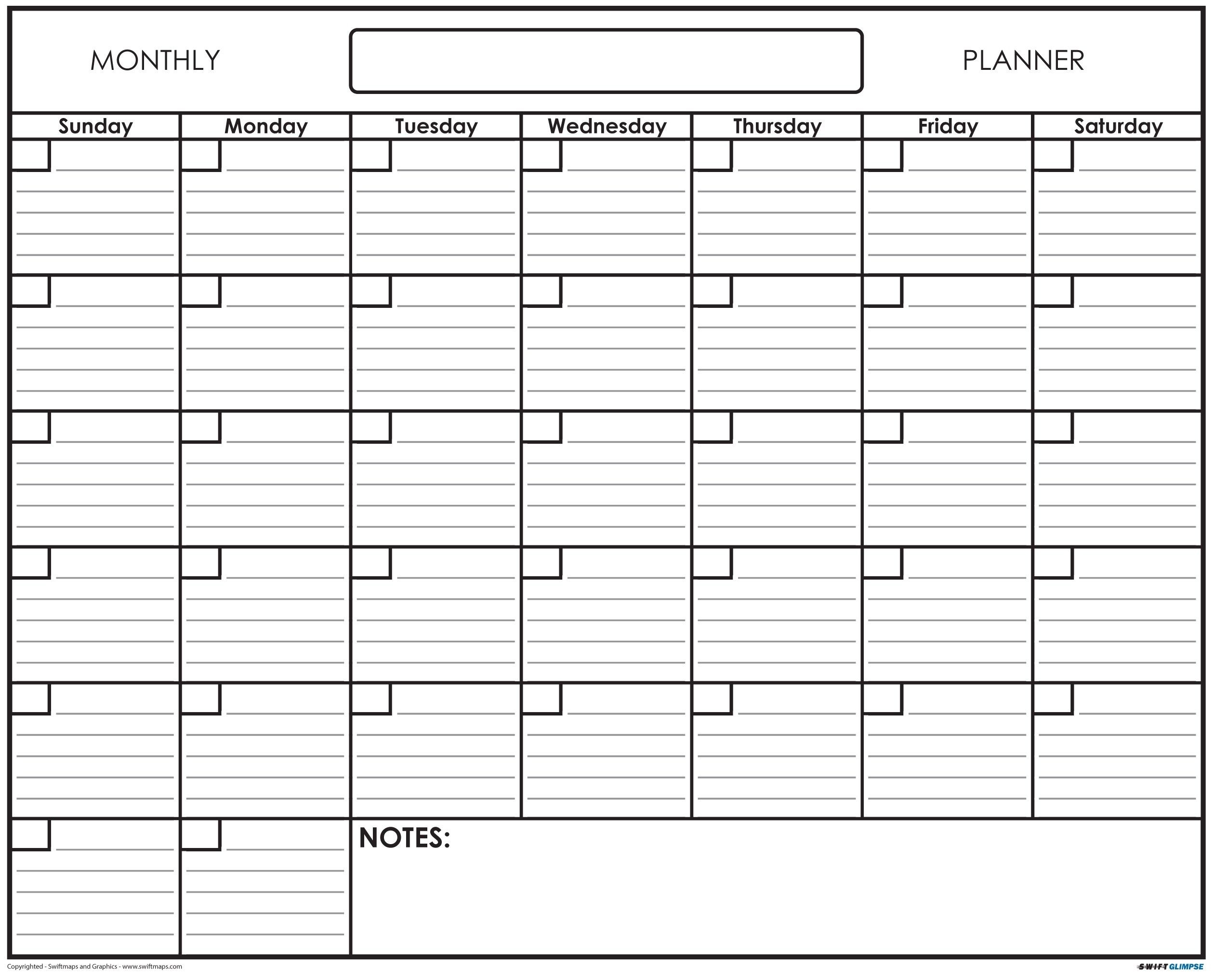 Printable Monthly Calendar With Lines Photo Calendar