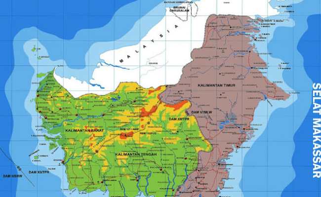 Peta Kalimantan Lengkap Dengan Keterangan Tata Ruang Nasional