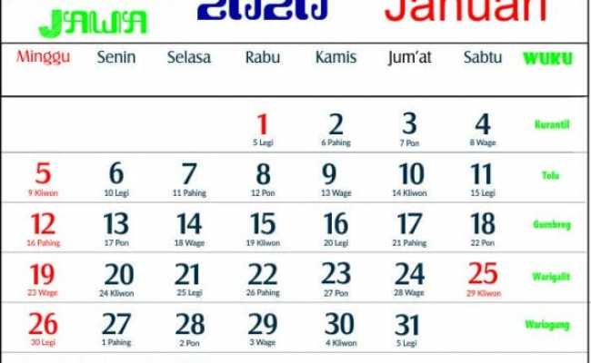 Kalender Jawa Terlengkap Beserta Penjelasan Dan Urutan Bulan Islam