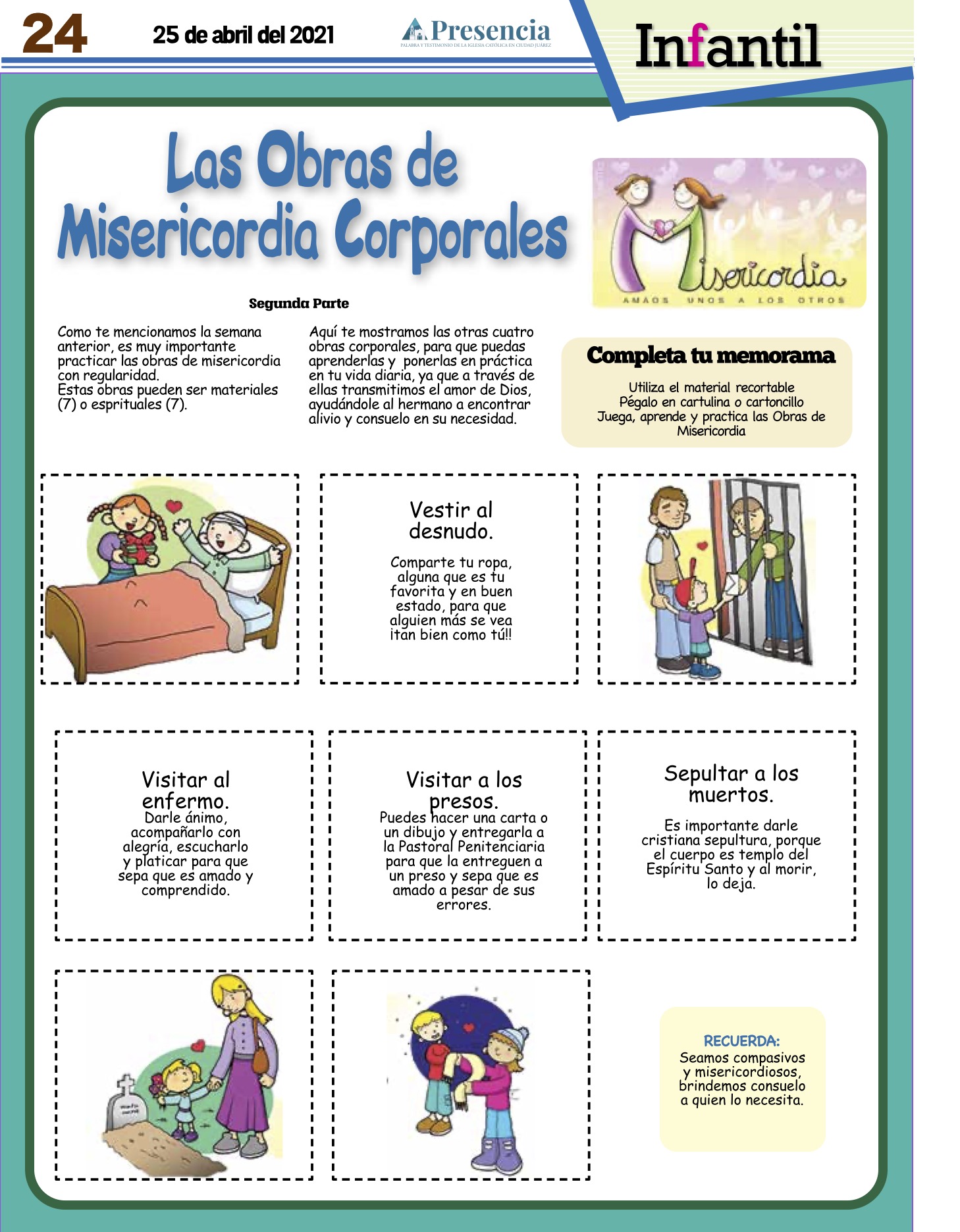 Infantil Las Obras De Misericordia Corporales