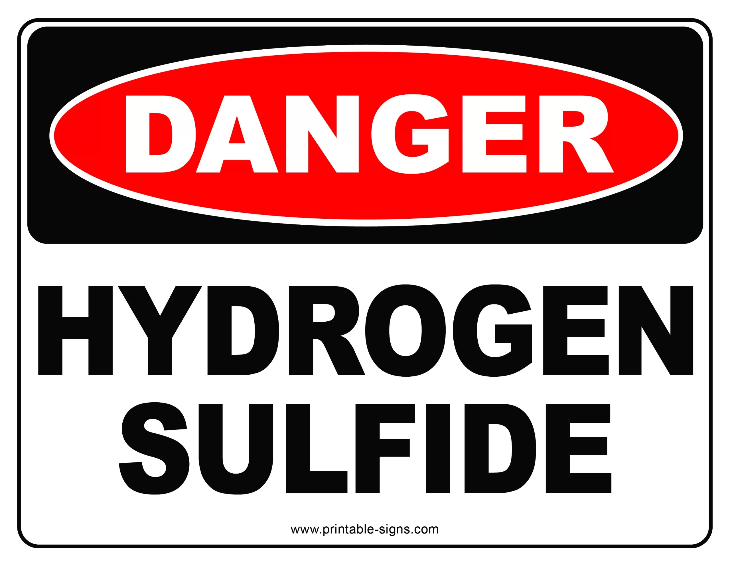 Danger Hydrogen Sulfide Printable Sign Printable Signs