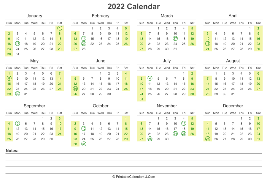 Free Printable 2022 Calendar With Holidays Calendar 2022 Us Federal