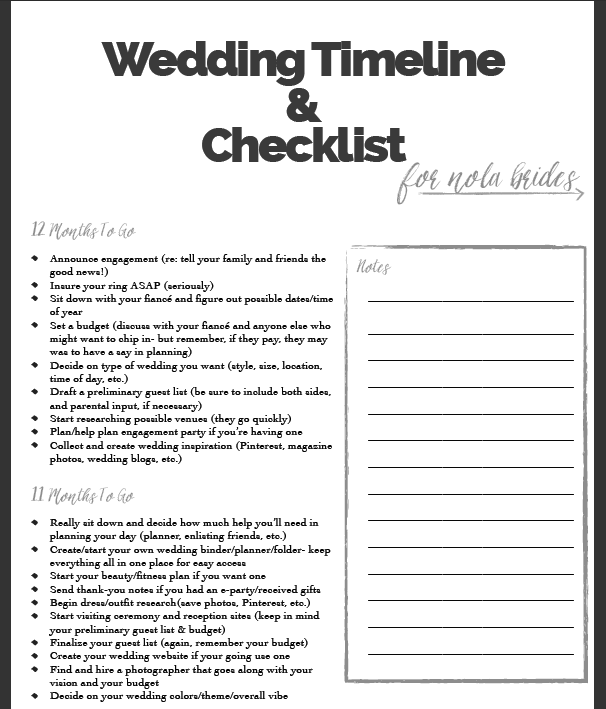Download Printable Wedding Checklist Pdf Wedding Planning Checklists