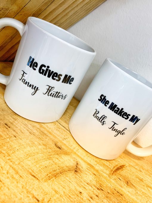 Novelty His And Hers Mug Set Print Personalised