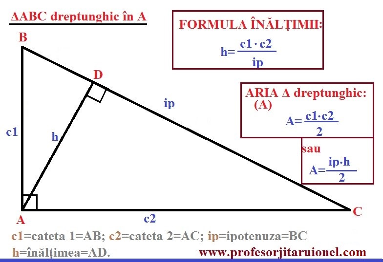 Teoreme în Triunghiul Dreptunghic Jitaruionelblog Pregatire Bac Si