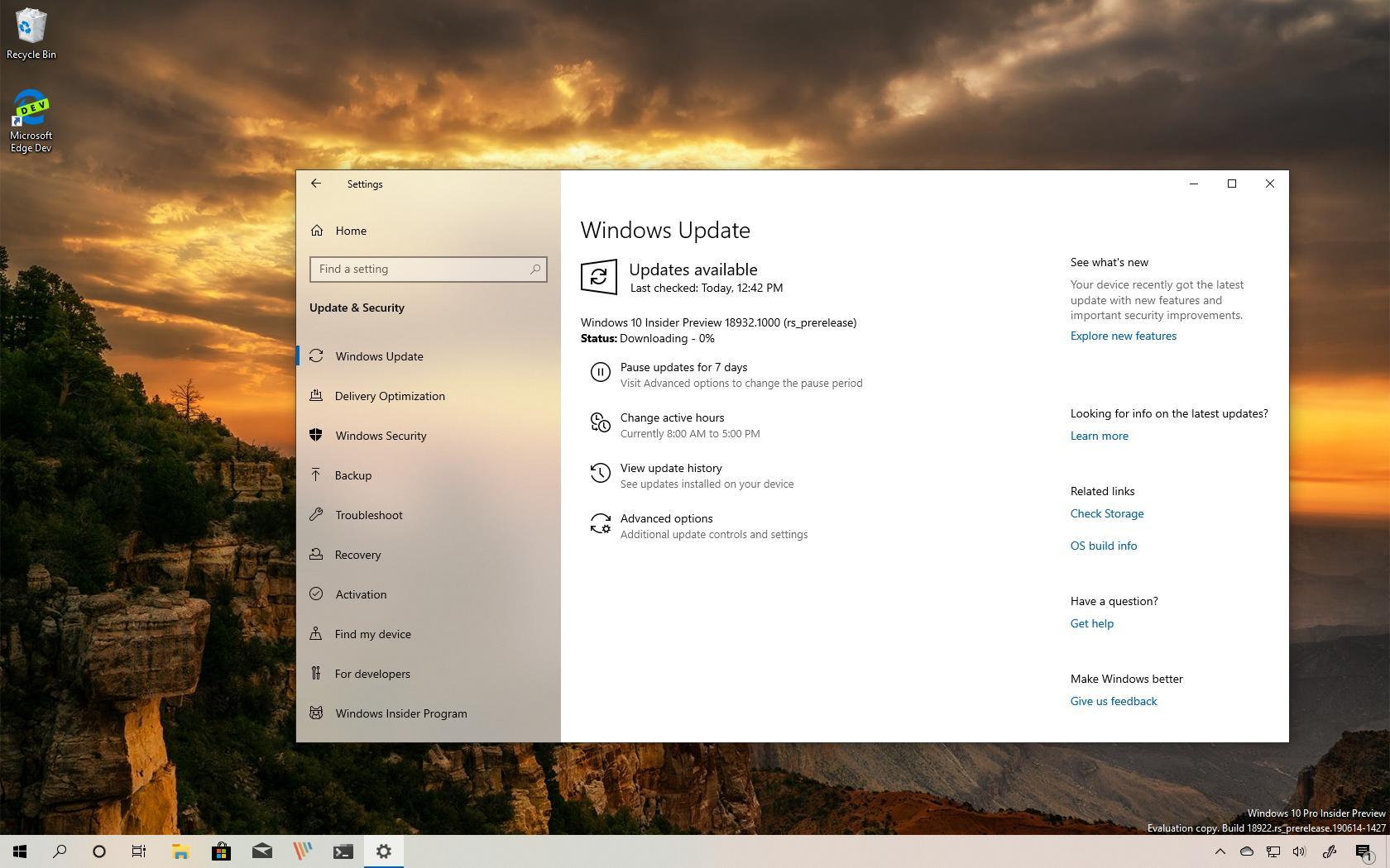 Windows 10 Build 18932 20h1 Releases With New Features Pureinfotech