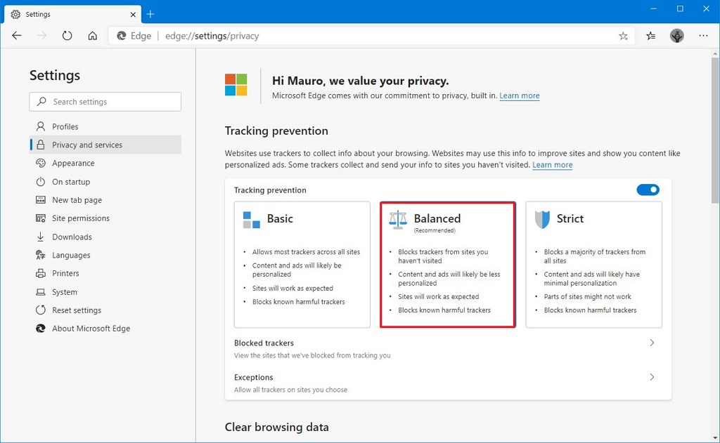 How To Enable Tracking Prevention Feature On Microsoft Edge Pureinfotech