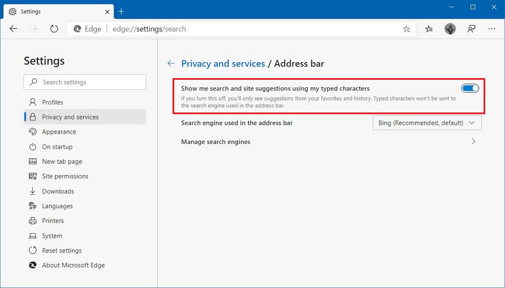 How To Disable Search Suggestions On Microsoft Edge Pureinfotech