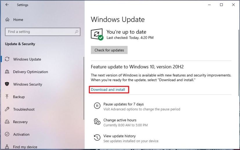 How To Upgrade To Windows 10 20h2 October 2020 Update Pureinfotech