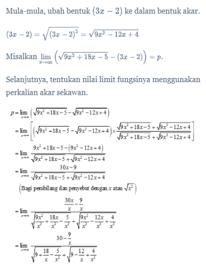 Contoh Soal Limit Fungsi Metode Substitusi