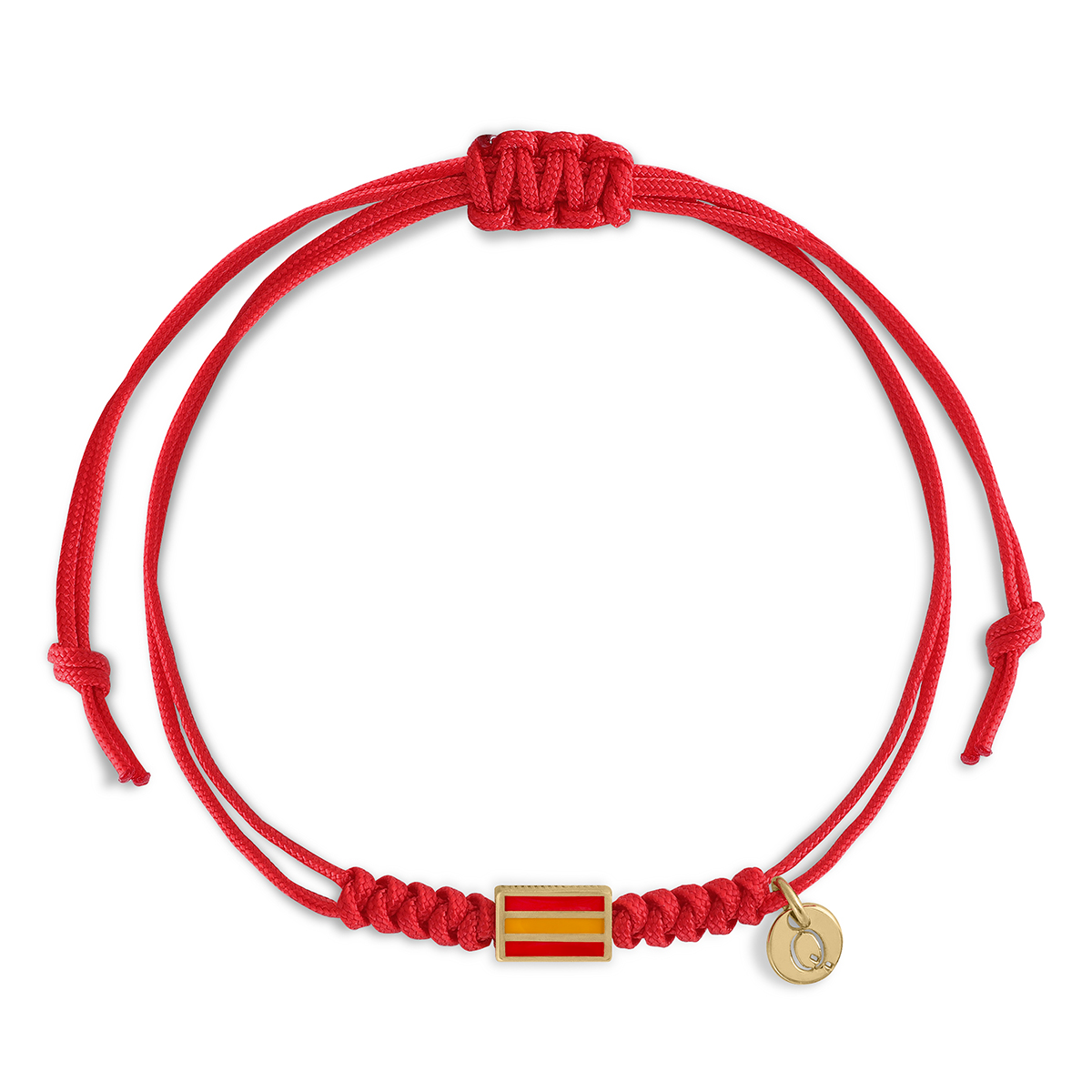 Pulsera Bandera De España Y Macramé Quirós Arte Joya