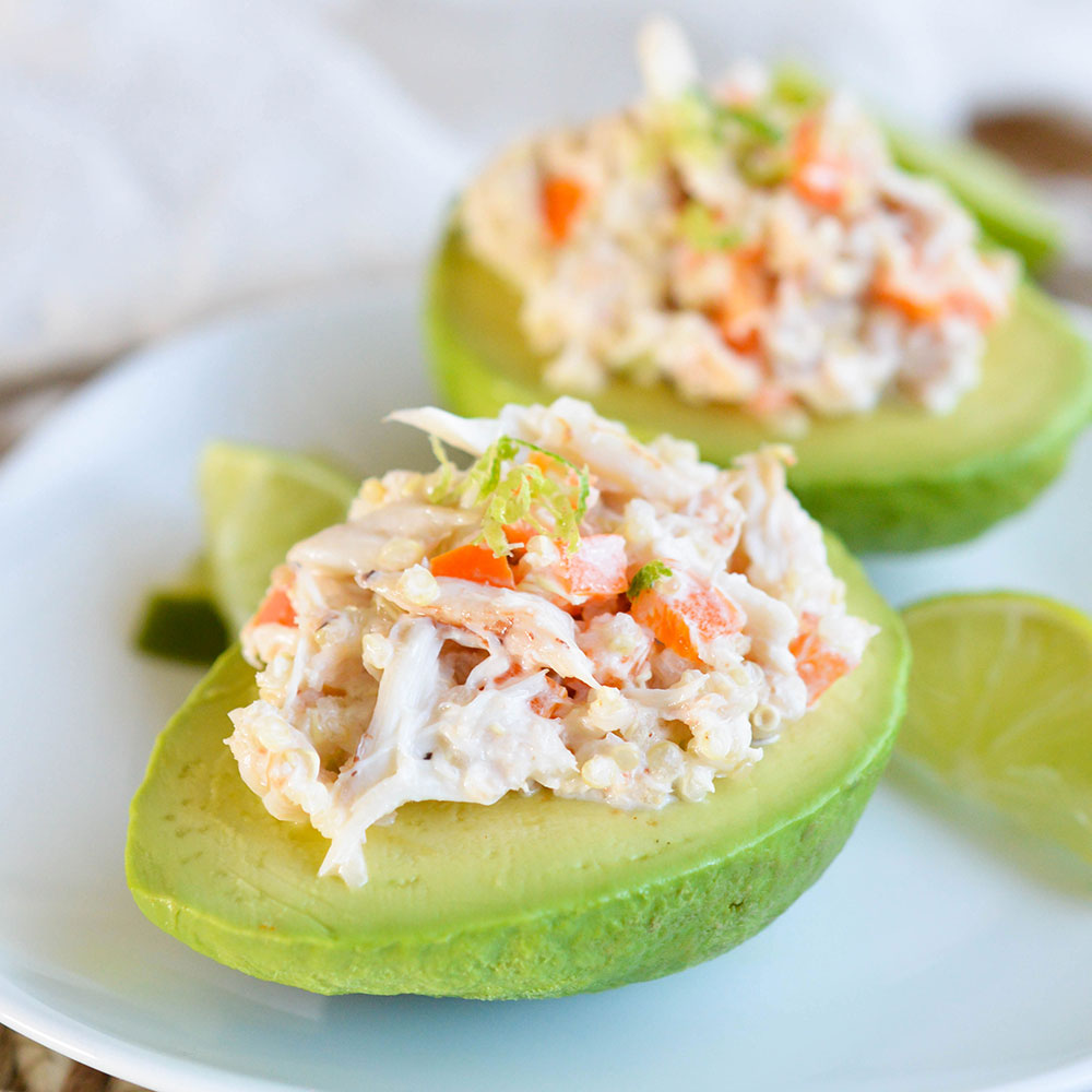 Avocat Farci à La Salade De Crevettes Et Crabe — Roxanne Cuisine