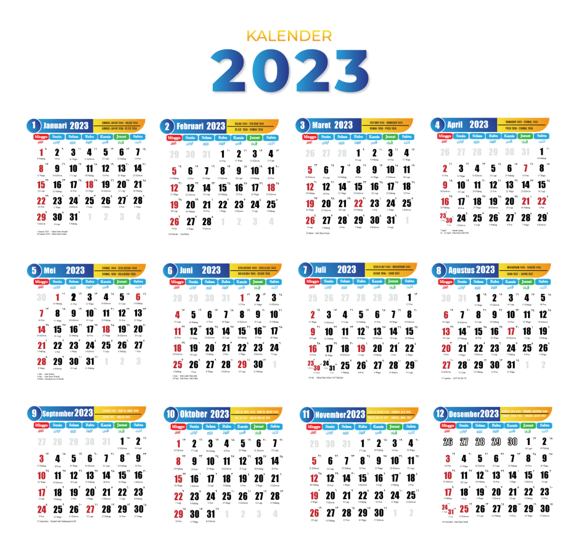 Link Download Kalender 2023 Coreldraw Lengkap Masehi Dan Hijriyah 12