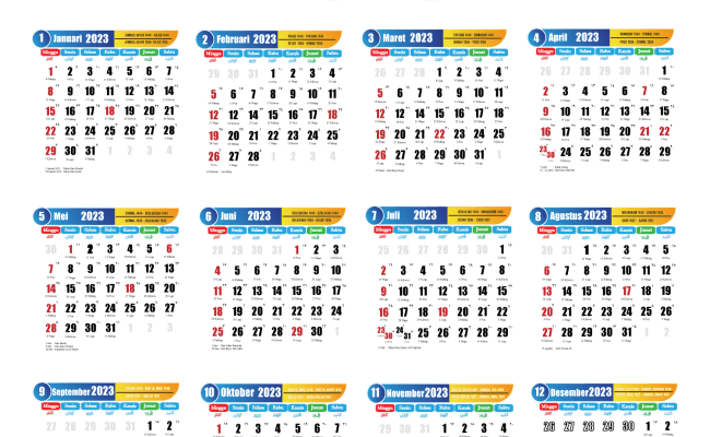 Kalender 2023 Lengkap Dengan Tanggal Merah Masehi Hijriyah Jawa