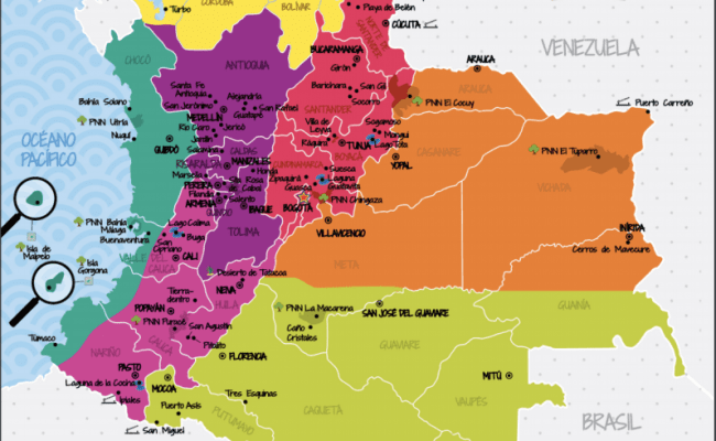 Colombia Mapa Interes Turistico Netmaps Mapas De Espana Y Del Mundo