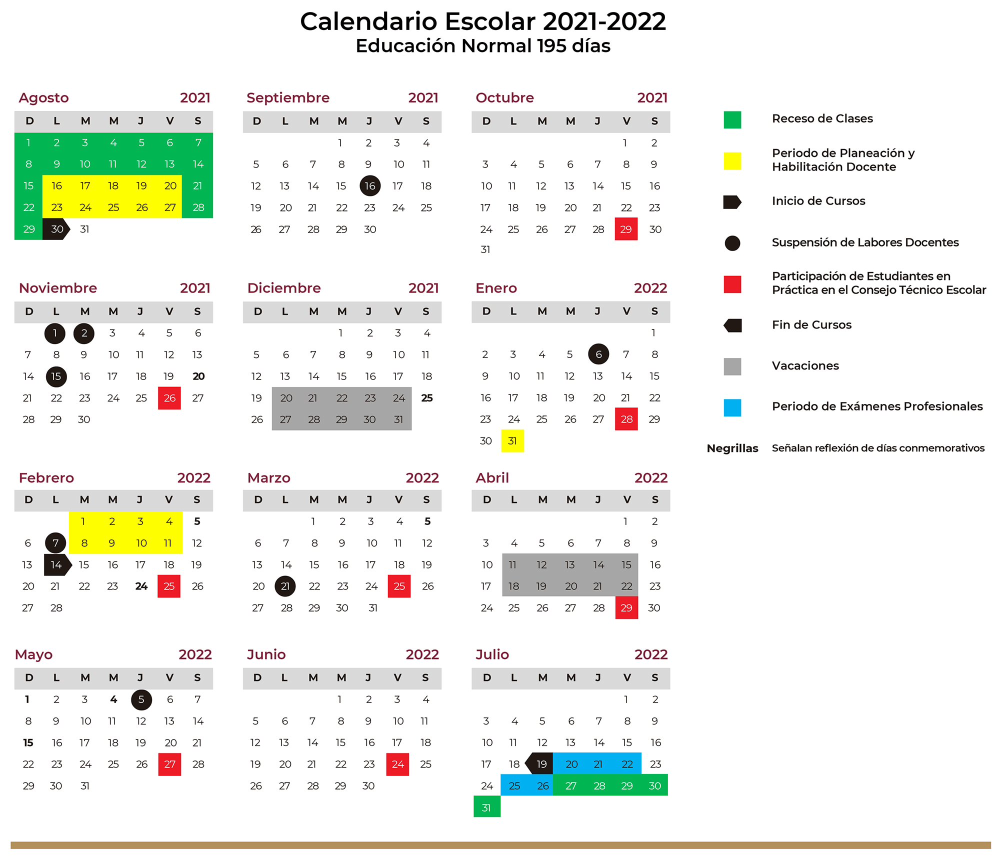 Calendario Escolar Educación Normal 2021 2022 Revista Voces