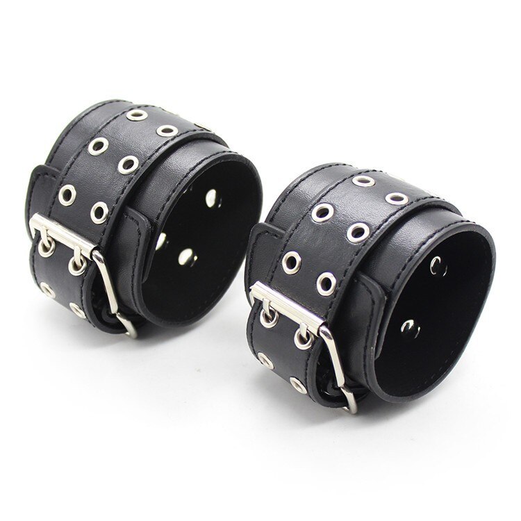 Pu Leather Bdsm Bondage Set Fetish Sex Slave Collar And Leash Hand