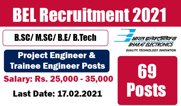 Bel Recruitment 2021 Project Engineer And Trainee Engineer Posts