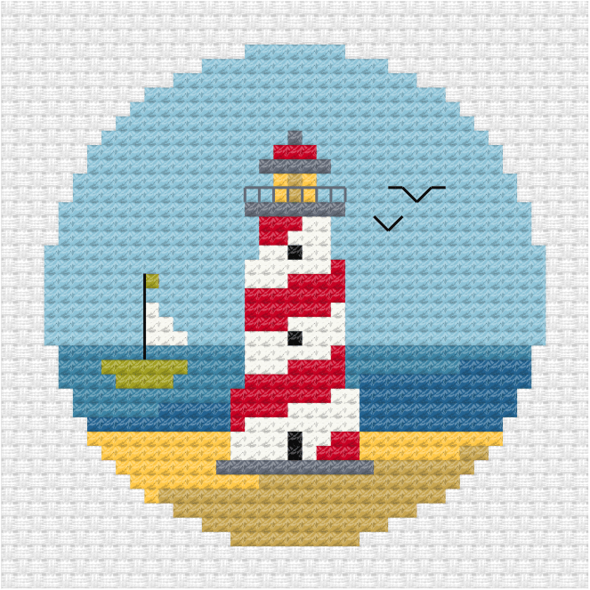 Lighthouse Scene Cross Stitch Pattern Ringcat Design