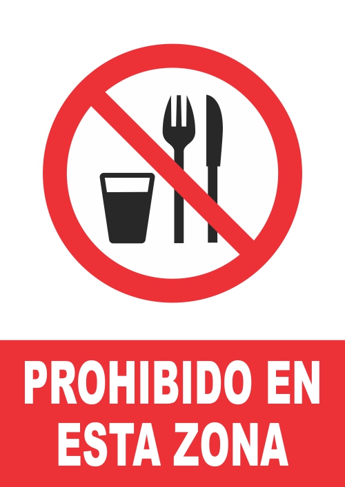 Señal Prohibido Comer En Esta Zona Rsprint