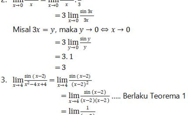 Contoh Soal Dan Rumus Limit Trigonometri Dan Pembahasannya Materi