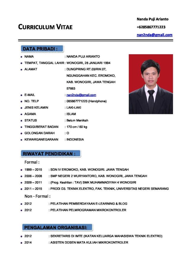 Contoh Resume Format Terbaru Skpmg2 Imagesee