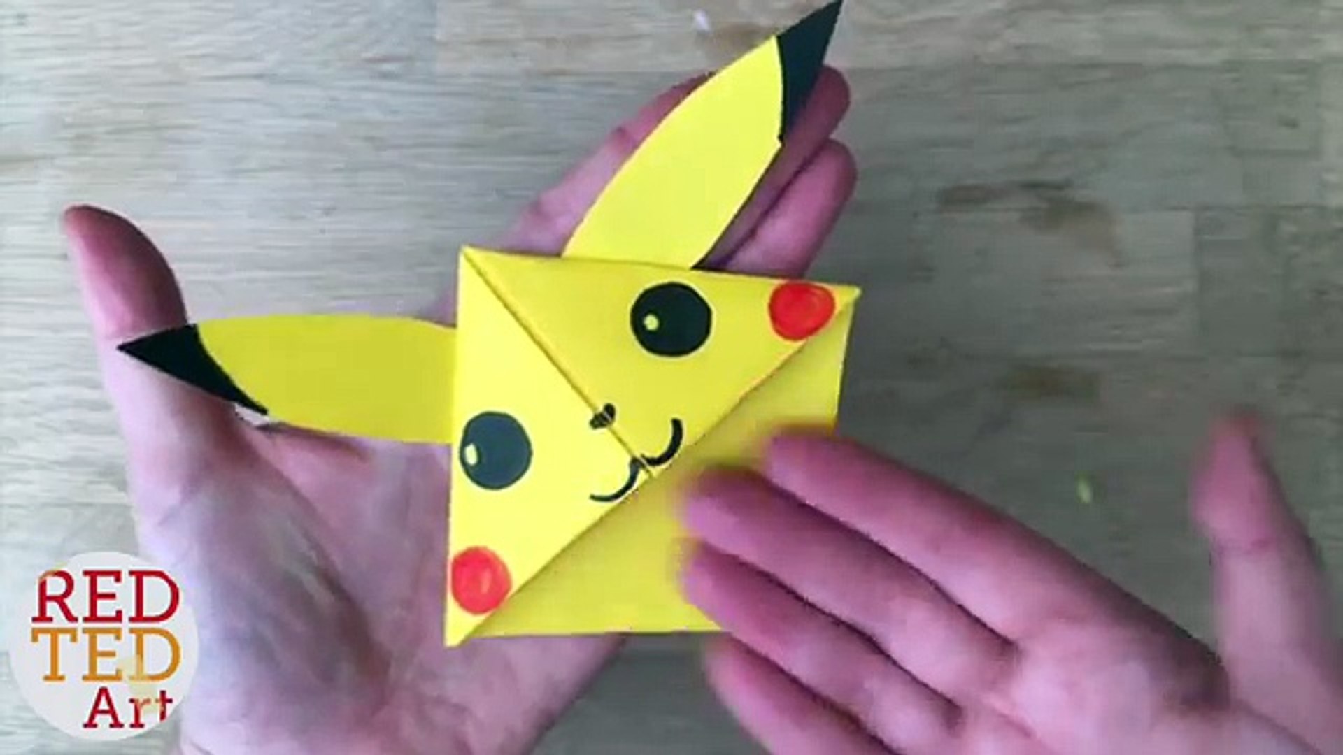 Red Ted Art Origami Pokemon Easy Pikachu Craft Pokemon Go Lovers Red