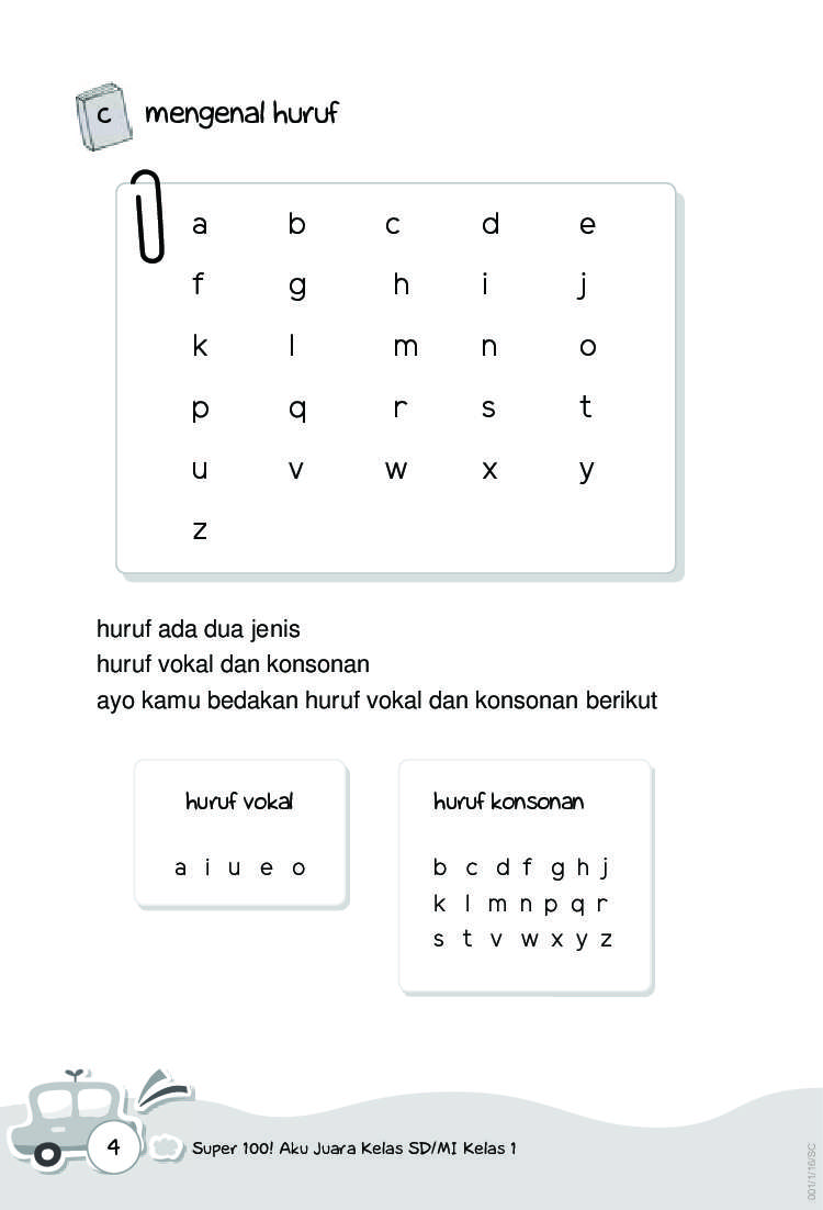 9 Contoh Soal Huruf Vokal Dan Konsonan Kelas 1 Sd Terbaru