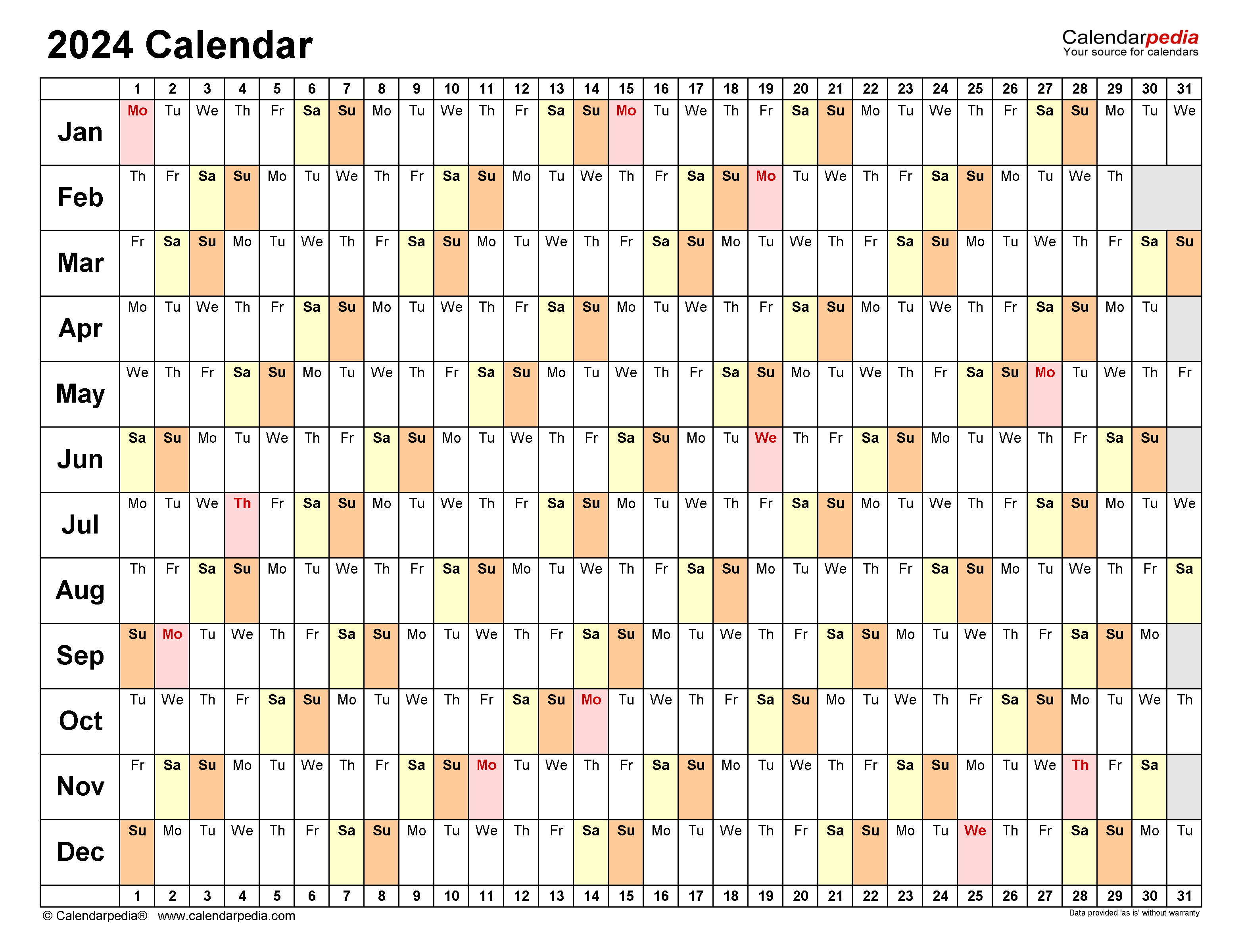 2024 Calendar Free Printable Excel Templates Calendarpedia 2024