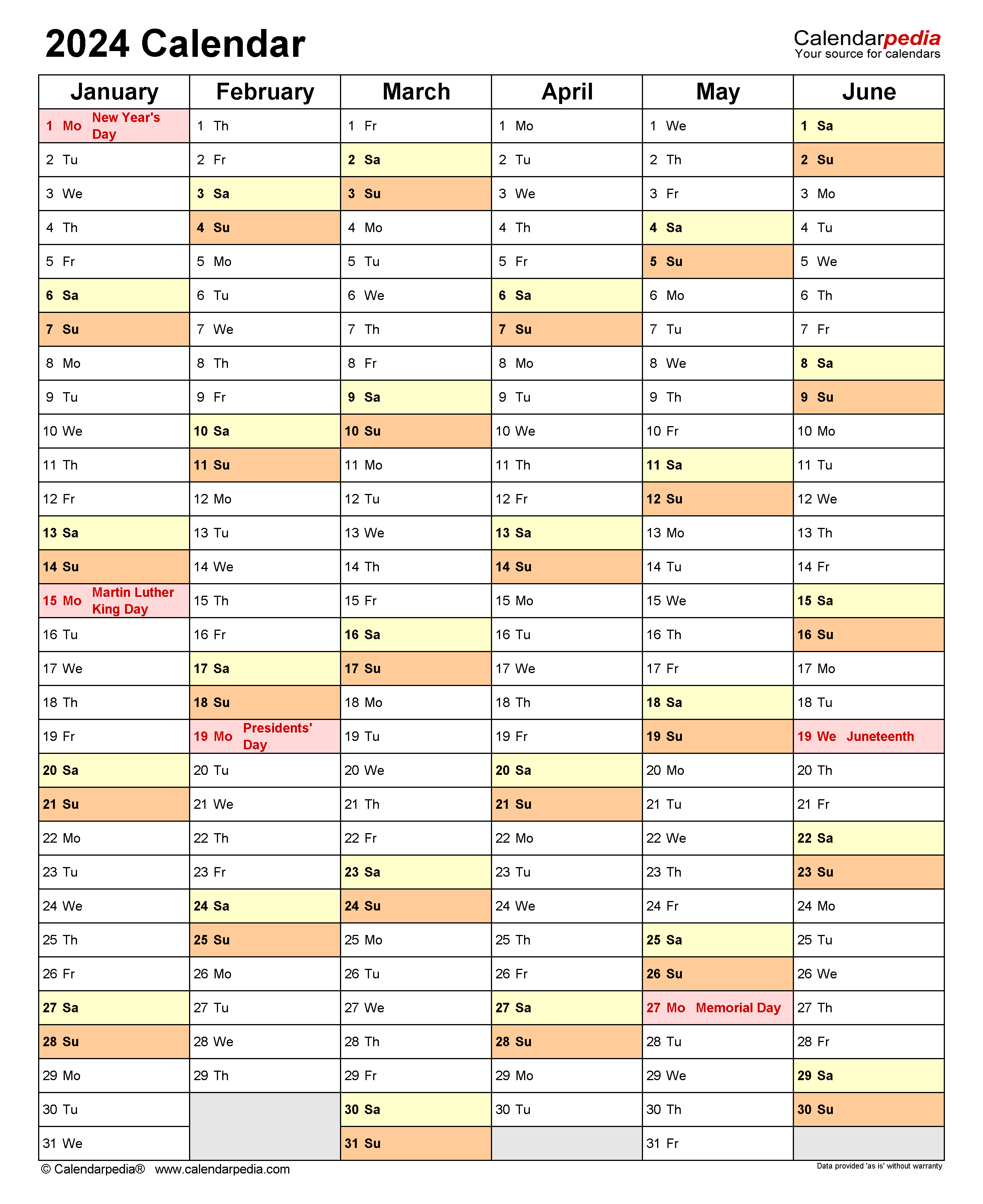 2024 Calendar Free Printable Pdf Templates Calendarpedia 2024