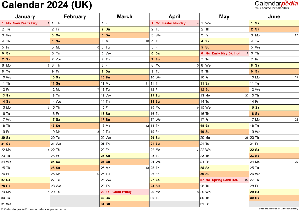Excel 2024 Calendar Template 2024 Calendar Printable