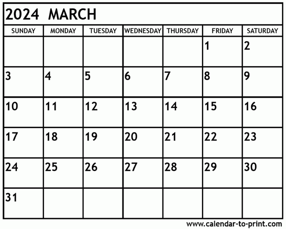 March 2024 Calendar Printable Pdf 2024 Calendar Printable