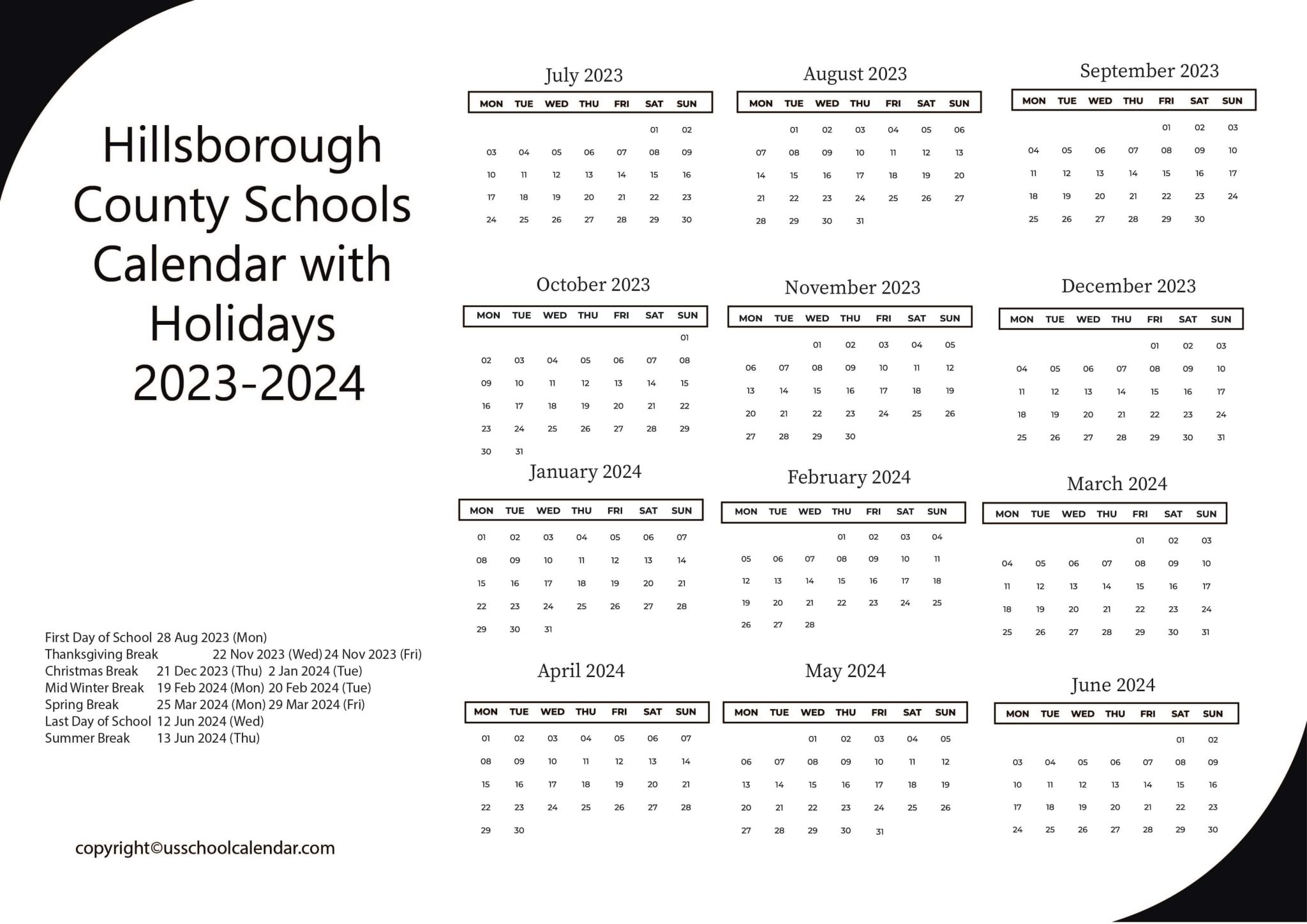 Wcpss Wake County School Calendar With Holidays 2023 2024 2024