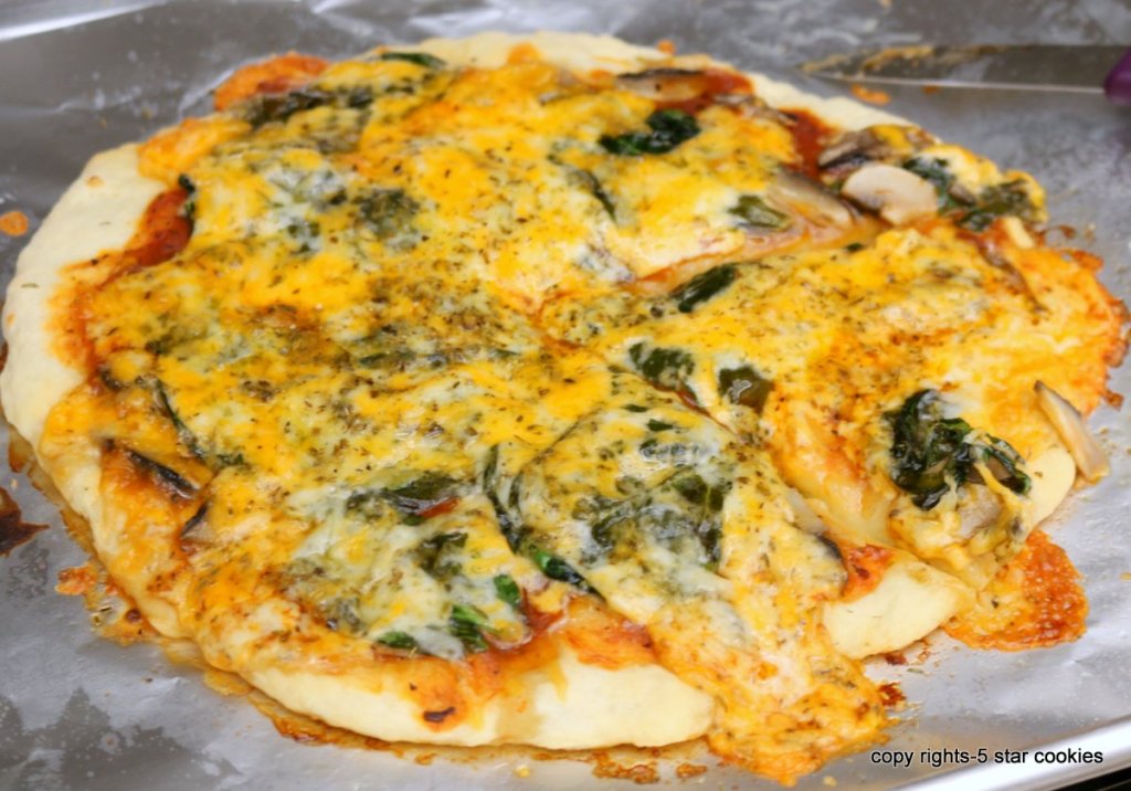 Garlic Spinach Pizza All By Myself 5 Star Cookies