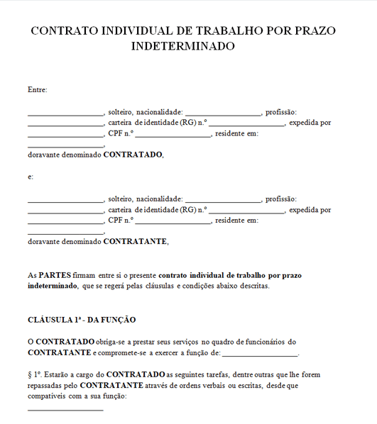 Modelo De Contrato Individual De Trabalho Word E Pdf Hot Sex Picture