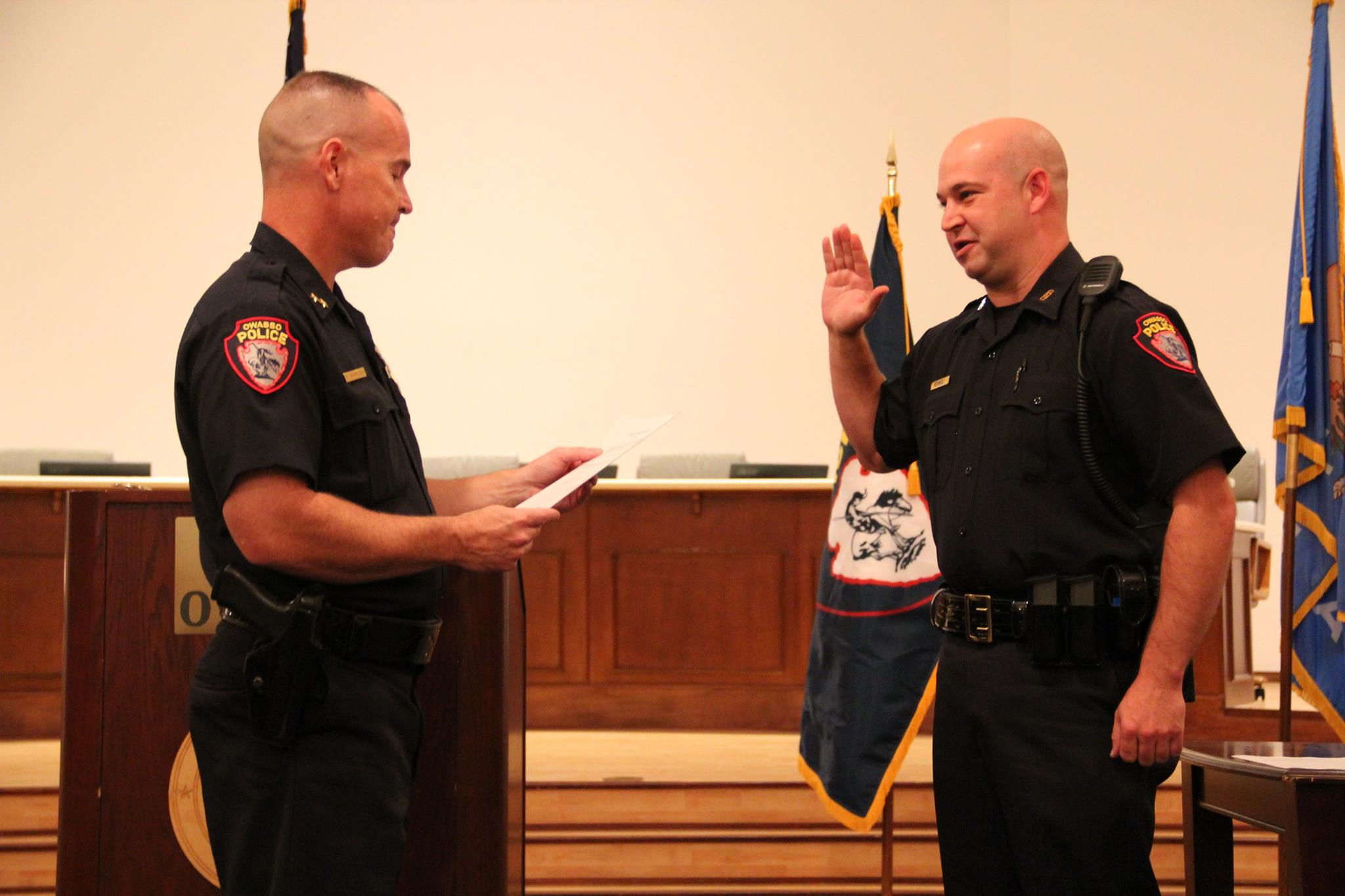 Four New Owasso Police Officers Take Oath Of Office Thursday Afternoon