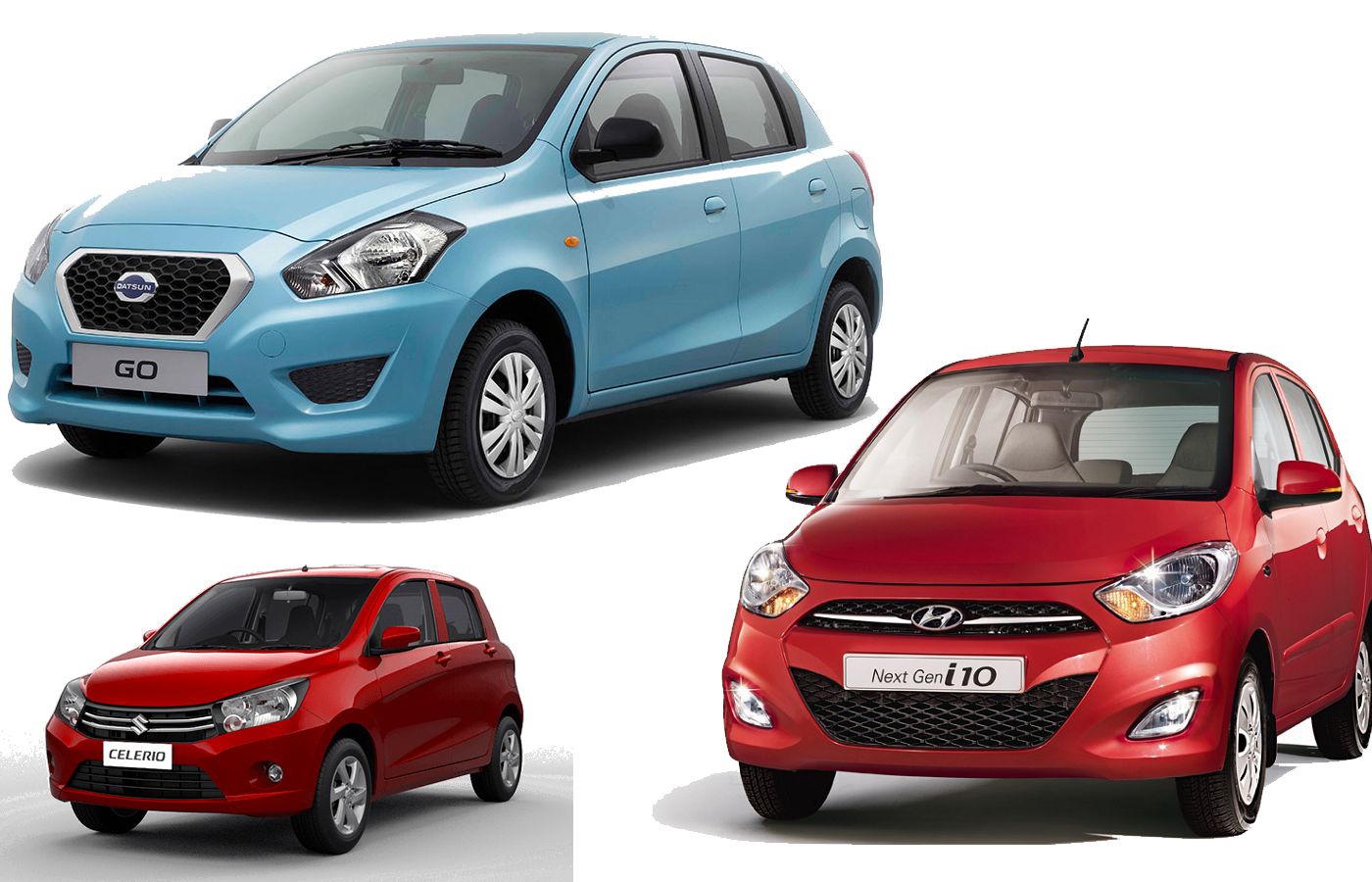 Datsun Go Vs Maruti Suzuki Celerio Vs Hyundai I10