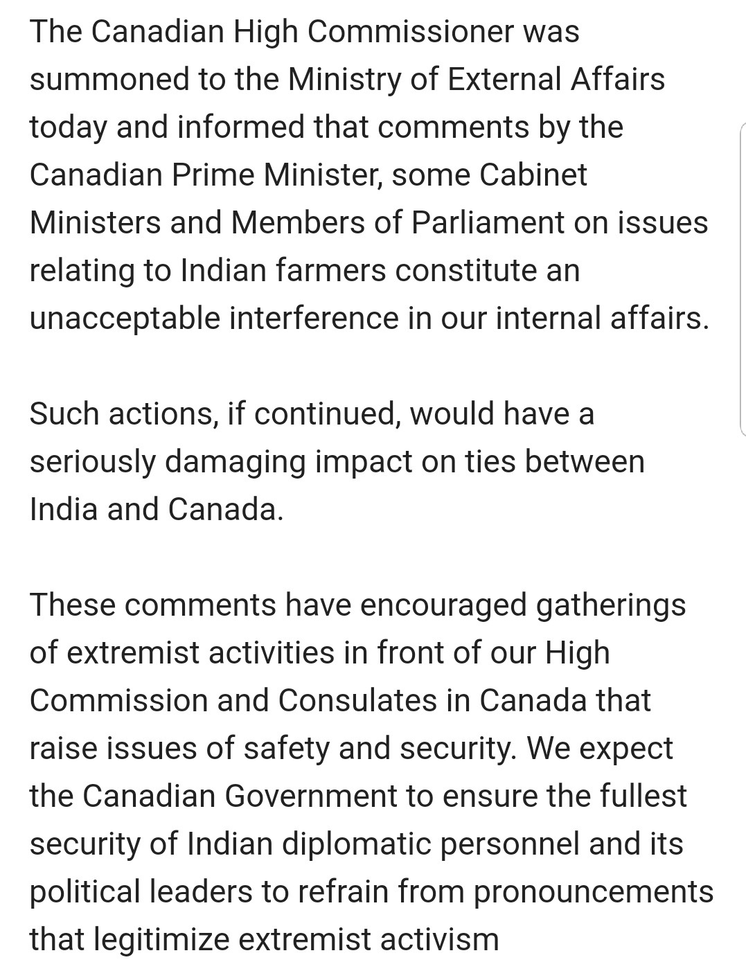 India Summons Canadian High Commissioner Over Remarks By Justin Trudeau