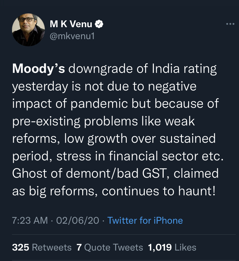 Moodys Upgrades Indias Rating Outlook From Negative To Stable Those