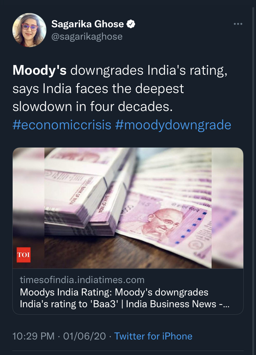 Moodys Upgrades Indias Rating Outlook From Negative To Stable Those