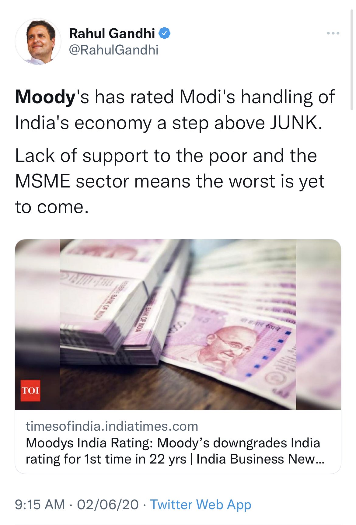 Moodys Upgrades Indias Rating Outlook From Negative To Stable Those