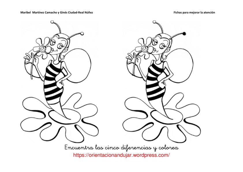 Encuentra Las Cinco Diferencias En Dibujos Infantiles Y Colorea