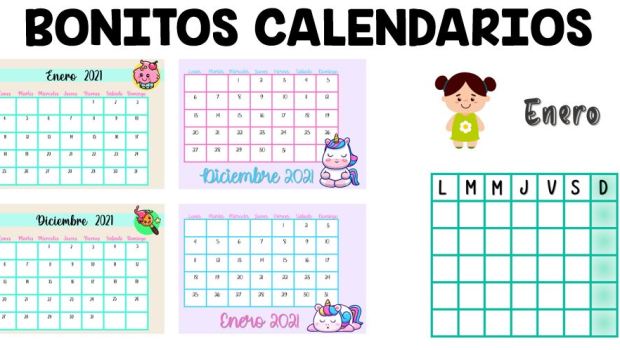 Bonitos Calendarios A Todo Color Listos Para Imprimir